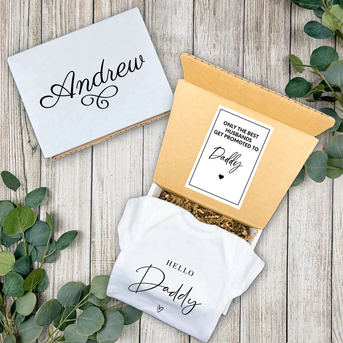 Hello Daddy Dad To Be Customized Baby Announcement Onesie | Trendy ...