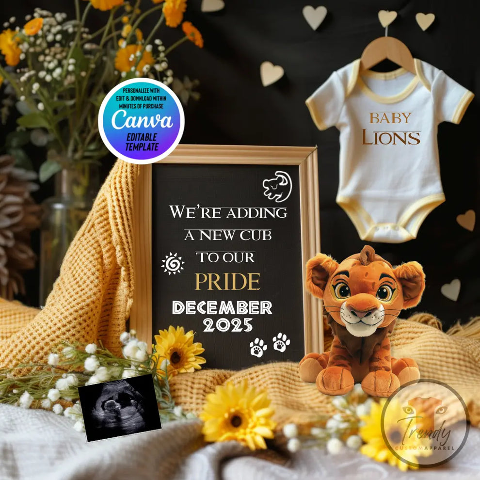 Disney Lion King Simba Pregnancy Announcement | Gender-Neutral Digital ...