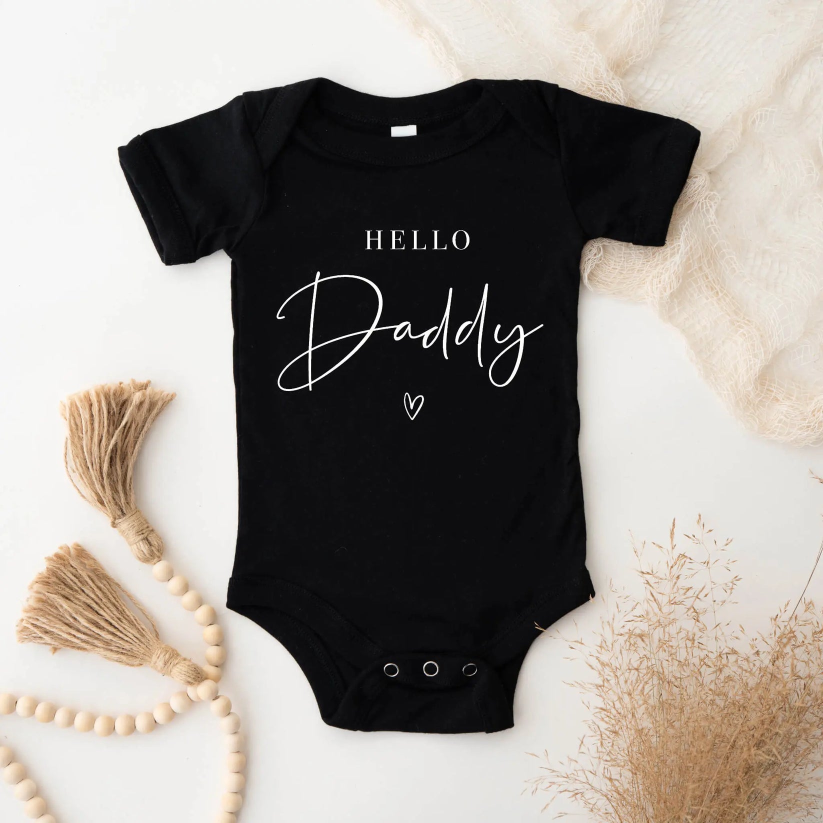 Hello Daddy Dad To Be Customized Baby Announcement Onesie | Trendy ...